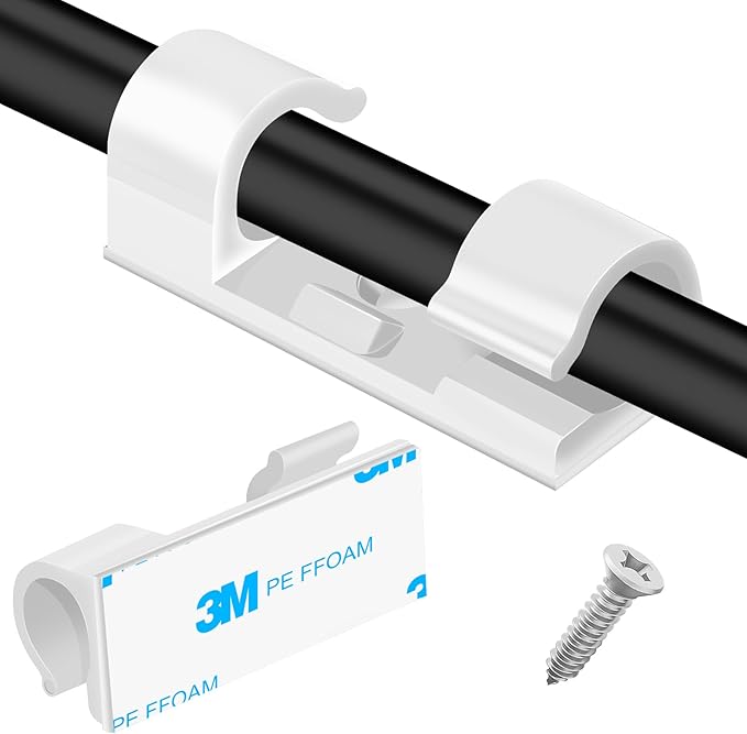 Amazon.com: XHF 35pcs Large Self Adhesive Cable Clips White,Wire Clips ...