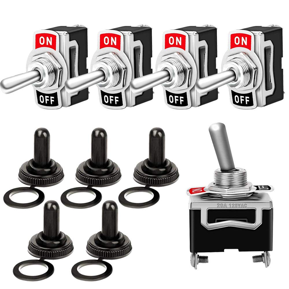 FULARR 5Pcs Professional Car Toggle Switch with Waterproof Cap, ON/Off ...