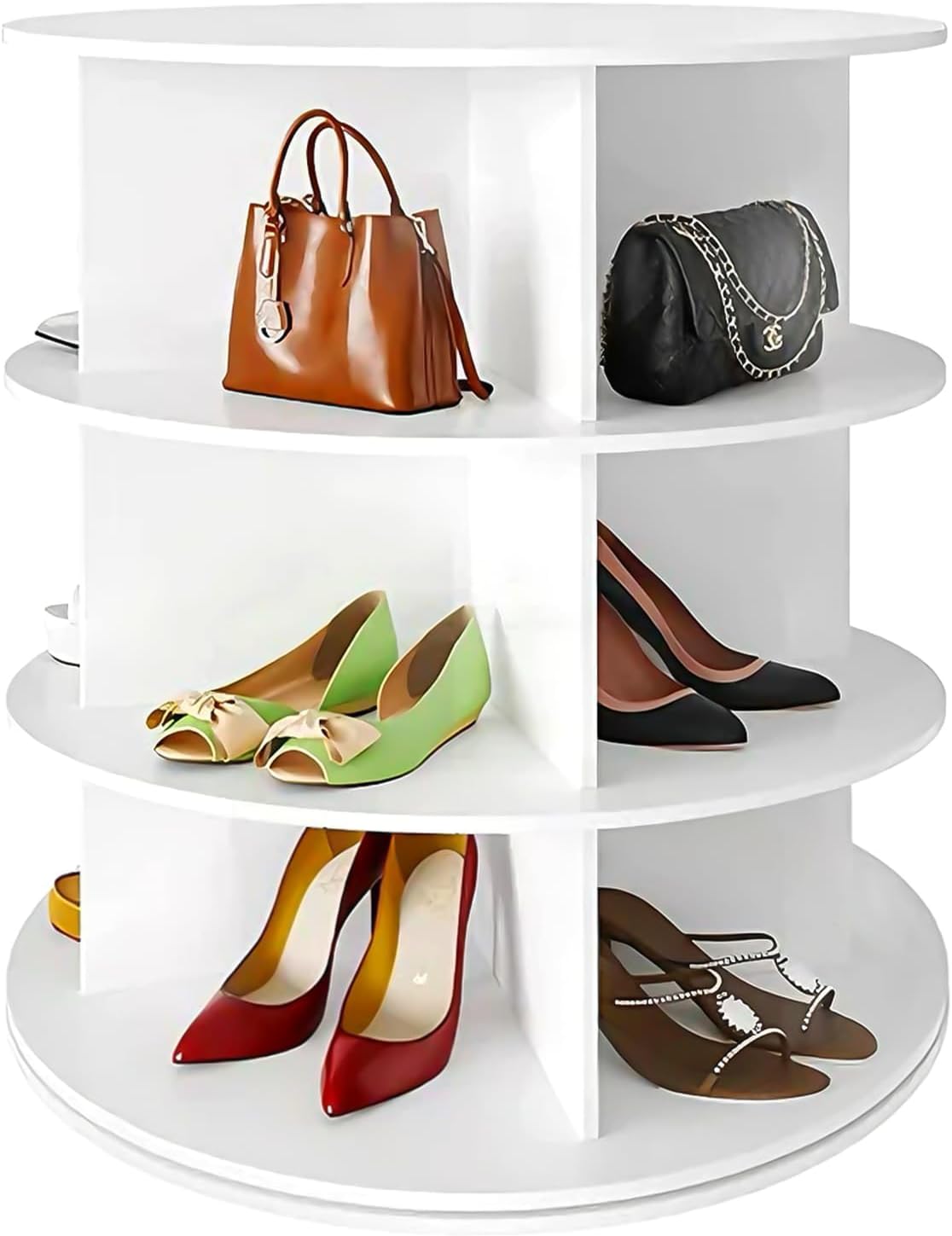 Amazon.com: Rotating Shoe Rack Tower, 360° Revolving Round Free ...