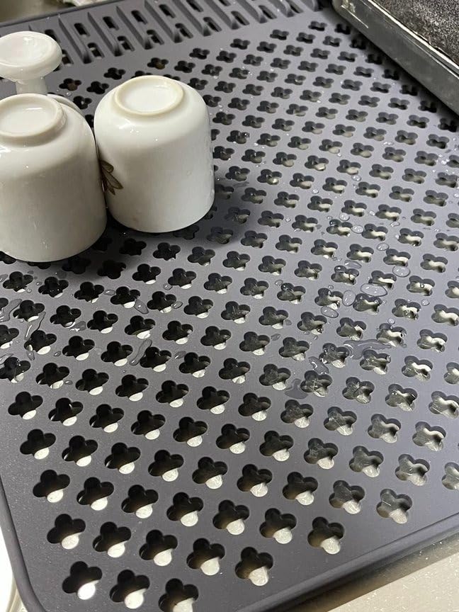 Amazon | DoocliB シンクマット シリコン サイズ43x32大きいシンク用 断熱 キッチン シンク シリコン キッチン用 耐熱 滑り止め水切り 防音 水流し 調理台保護 シンク ...