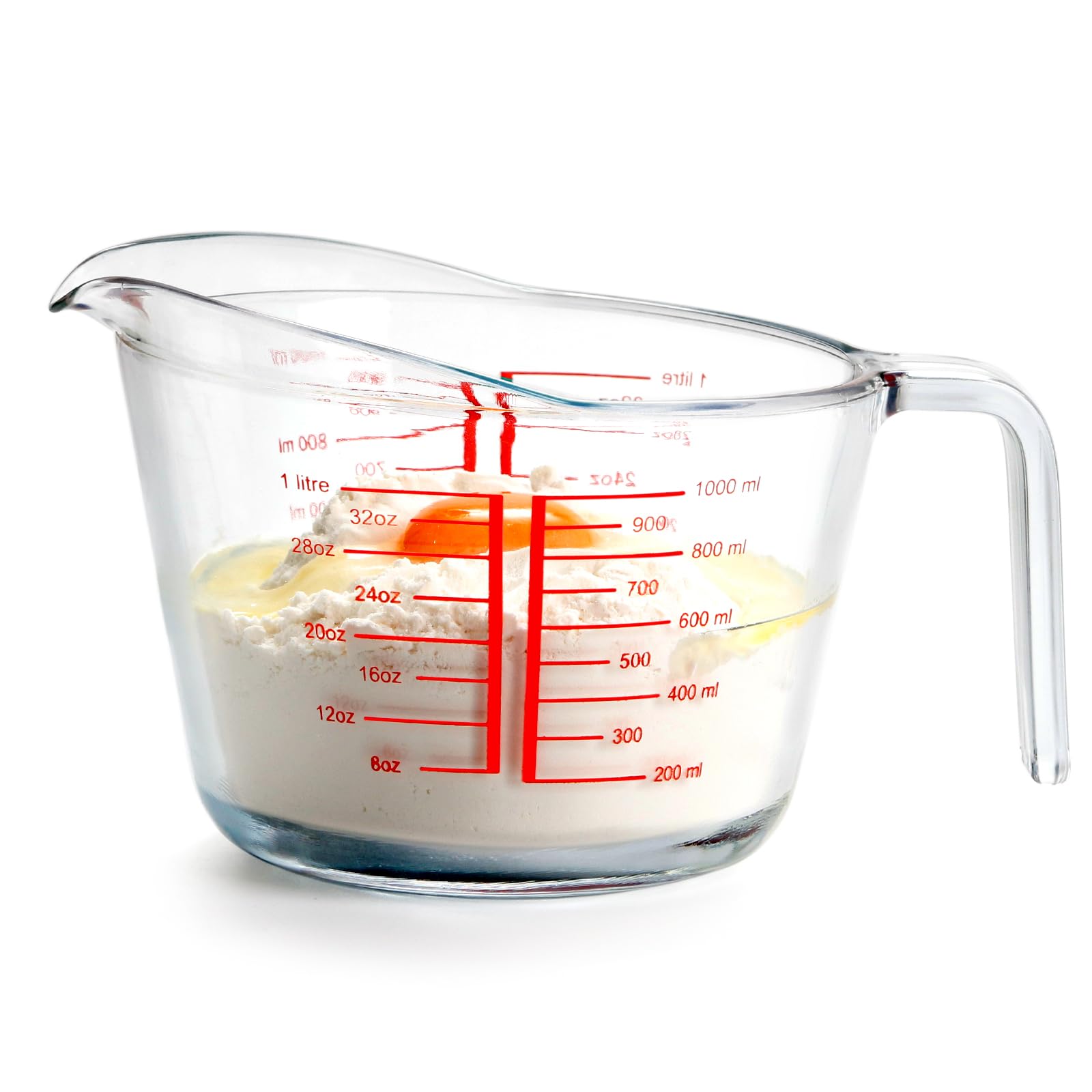 Amazon.com: 32oz (4-Cup) Glass Measuring Cup, Heighten Spout for Easy ...