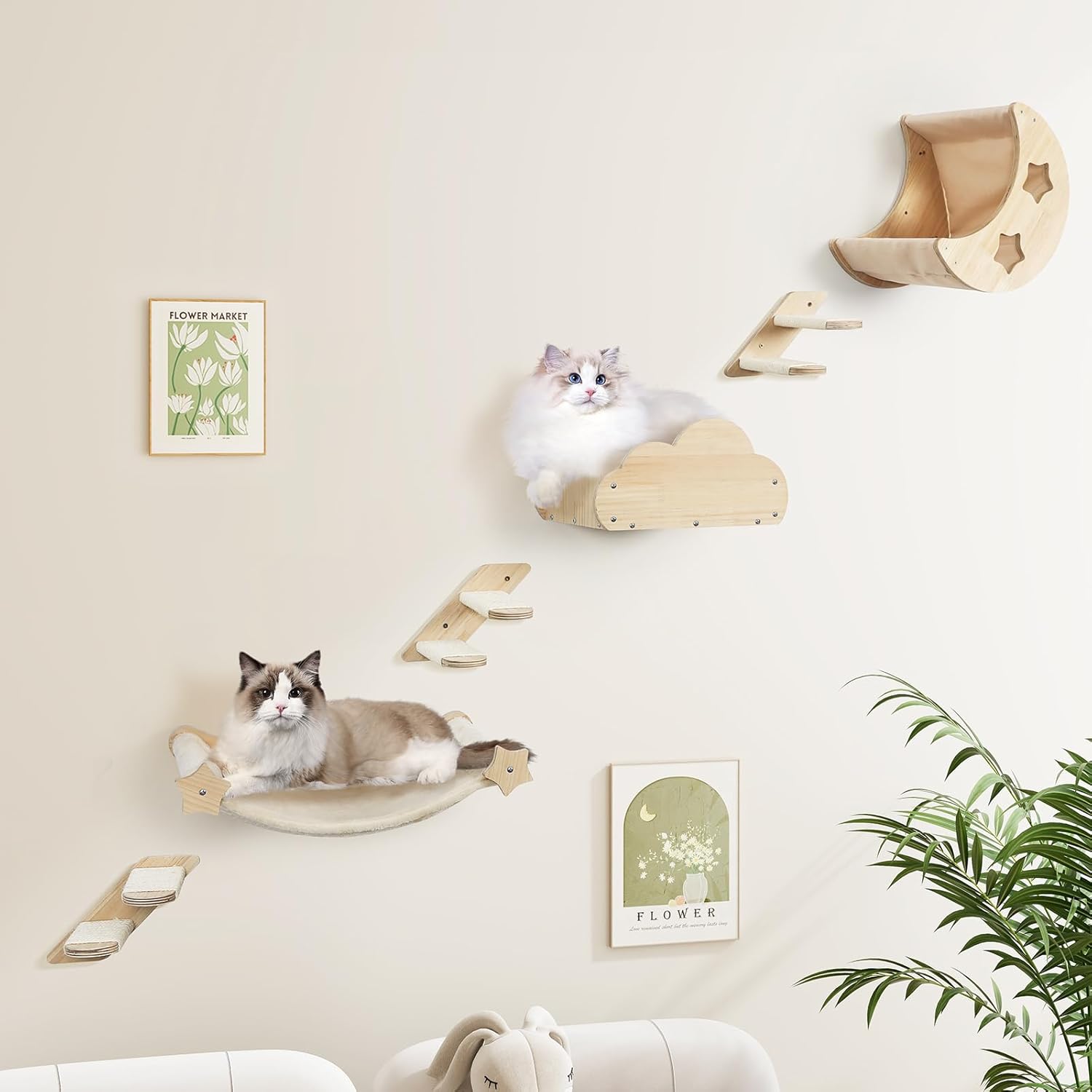 Amazon.com : PANTAZO Cat Wall Shelves Cat Wall Furniture Set Moon Cat ...