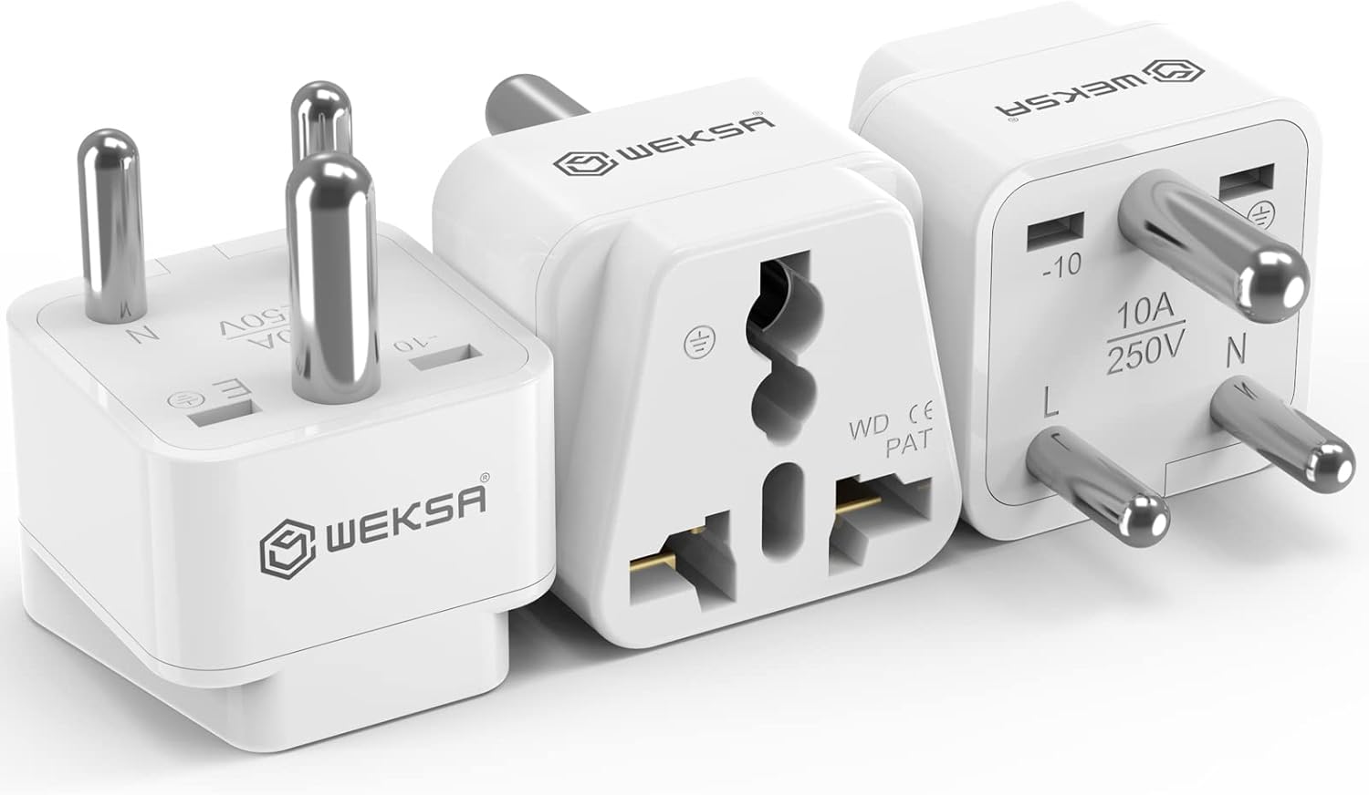 WEKSA Premium India Travel Adapter with Universal Input, Europe, UK ...