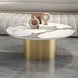 Amazon.com: KWOKING Pedestal Cocktail Table Contemporary Slate Top ...