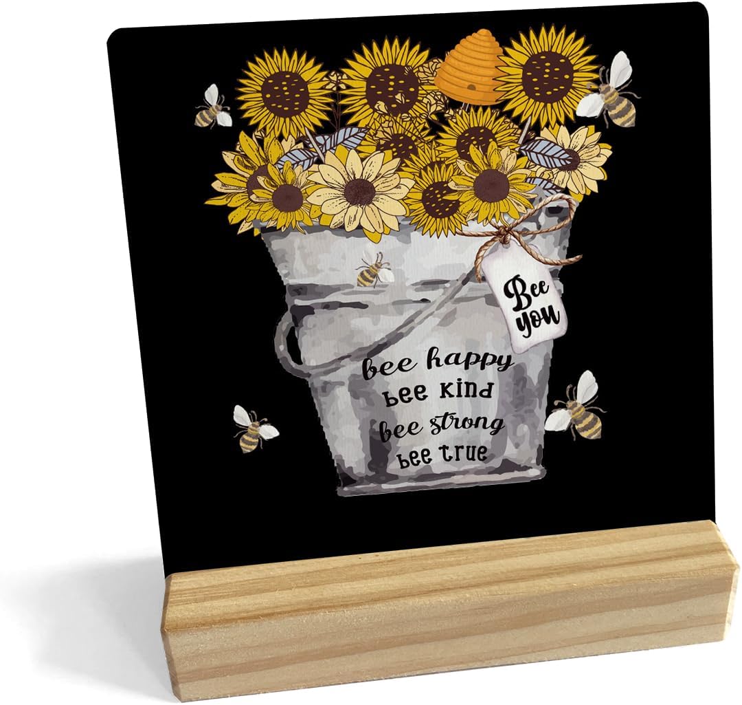 Amazon.com: Inspirational Sunflower Quote Wooden Plaque Sign Desk Decor ...