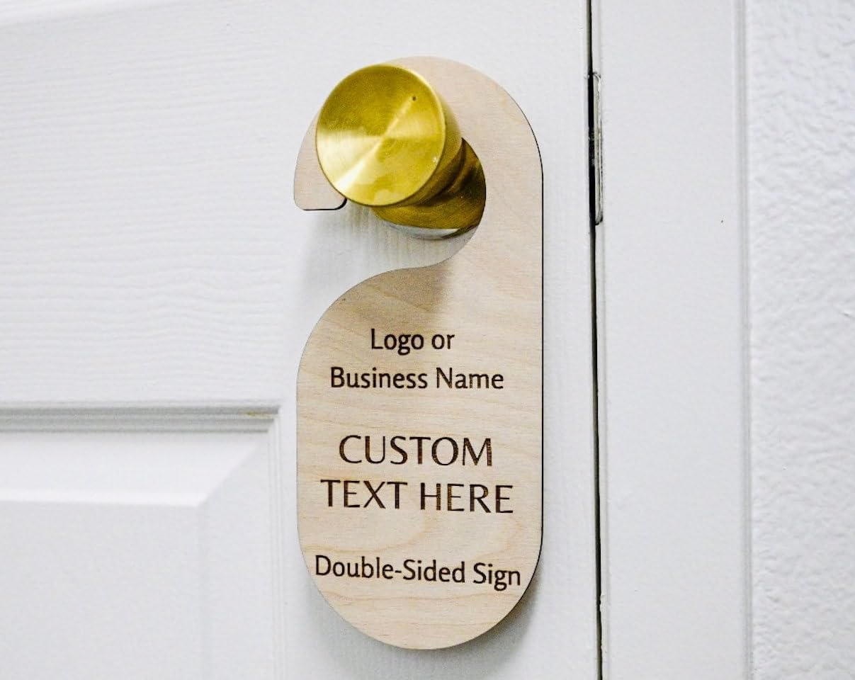 Amazon.com : Custom Double Sided Door Knob Hanging Sign Personalized ...