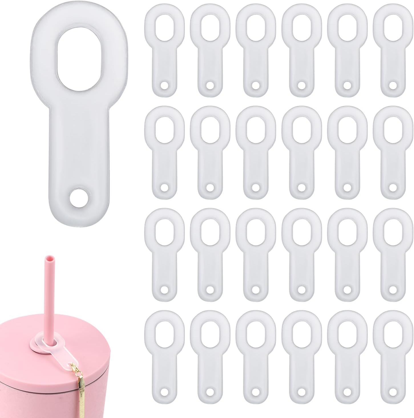 Amazon.com: 25 Pcs Tumbler Straw Charm Suitable for 0.8mm Size Straws ...
