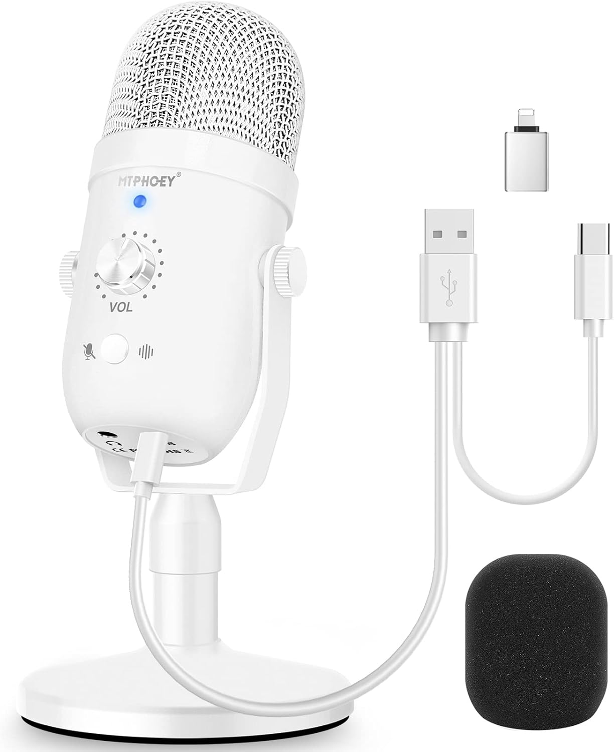 Amazon.com: MTPHOEY Podcast Microphone for Phone, Professional Metal ...