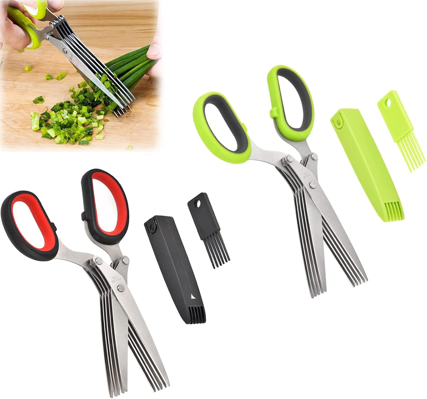 Amazon.com: Glorihoby Kitchen Scissors,Glorihoby Herb Scissors,5 Blade ...