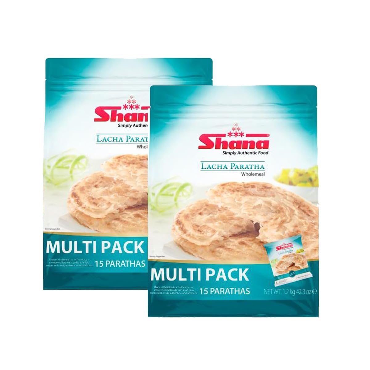 Buy Shana Wholemeal Lacha Paratha, Family Paratha with 15pcs, Frozen ...