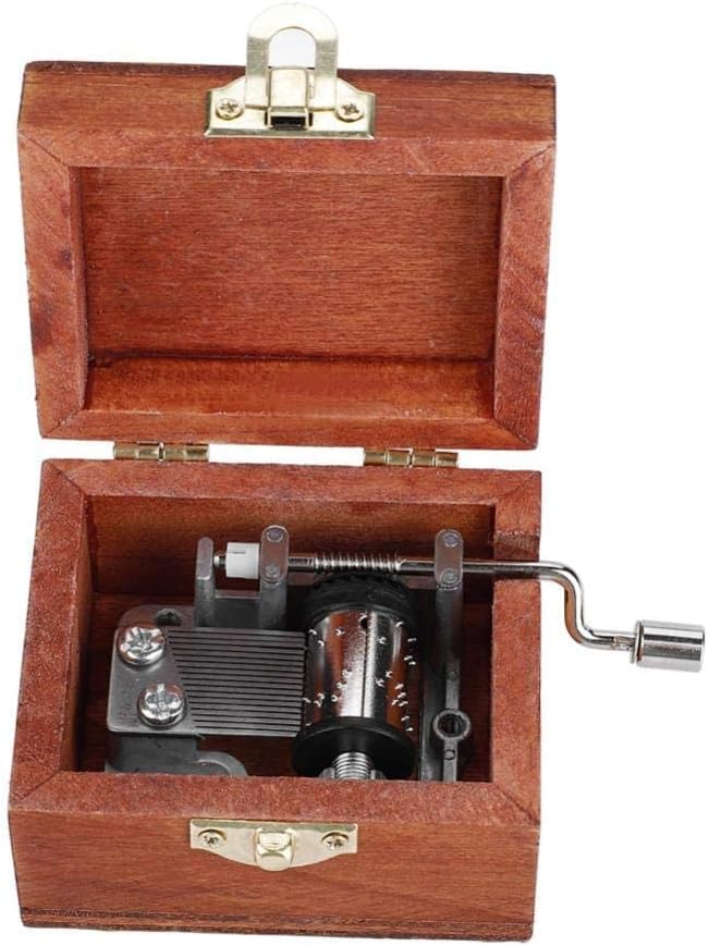 Amazon.com: Walfront Wooden Music Box Hand Crank Music Box Vintage Hand ...