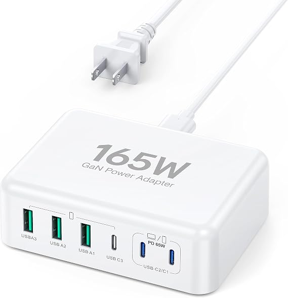 Amazon.com: USB C Fast Charger 6 Port Desktop PD GaN Fast Charger ...