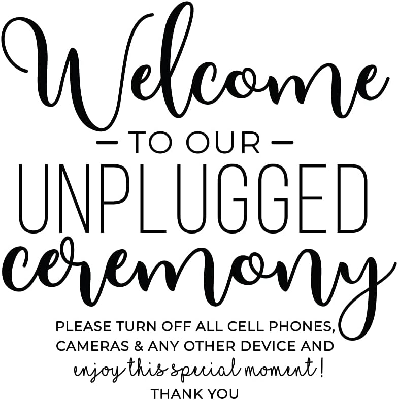 Amazon.com: Vinyl Wall Art Decal - Welcome to Our Unplugged Ceremony ...