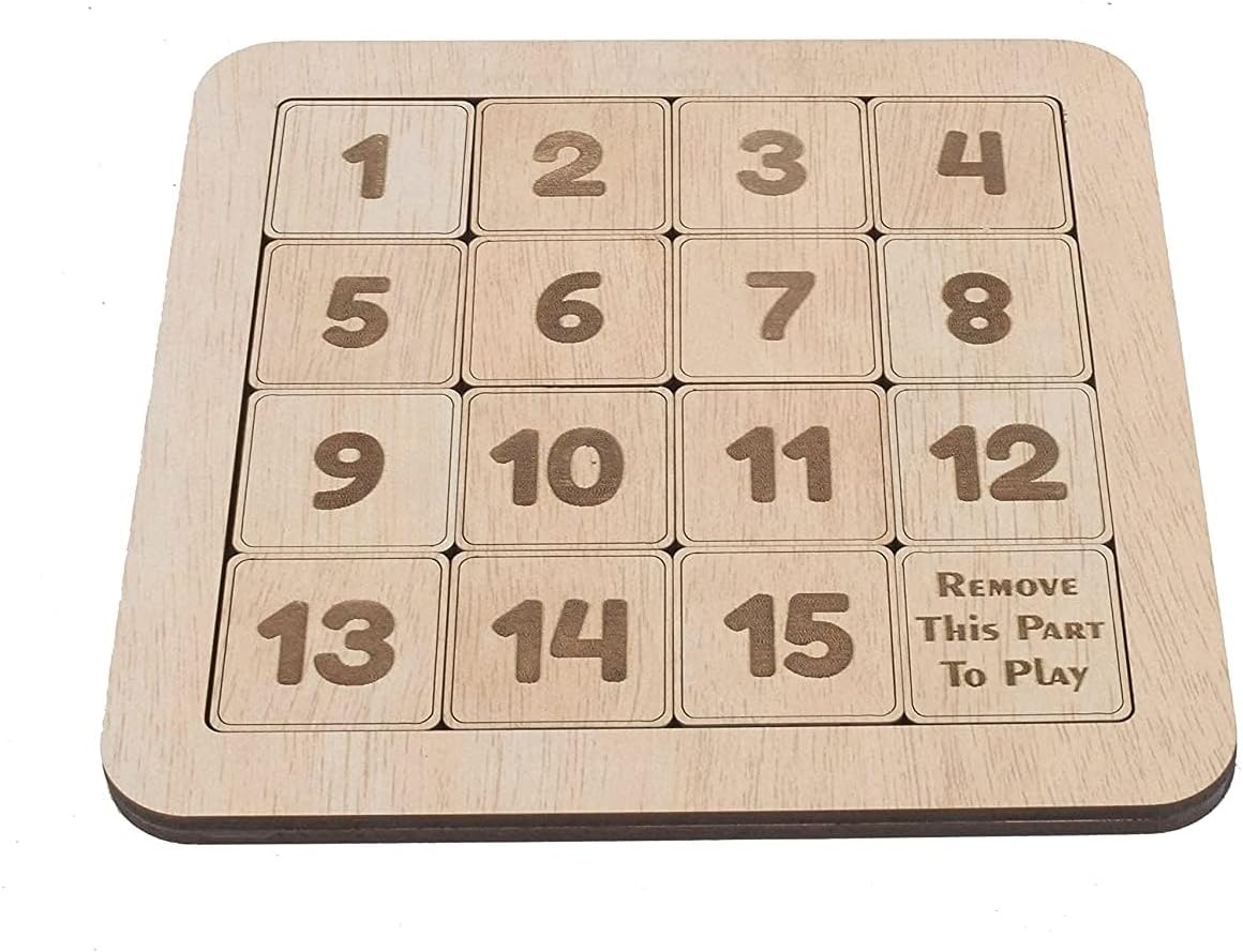 ECOTOUCH Wooden Number Slide Puzzle for Kids and Adults, Brain Teasers ...