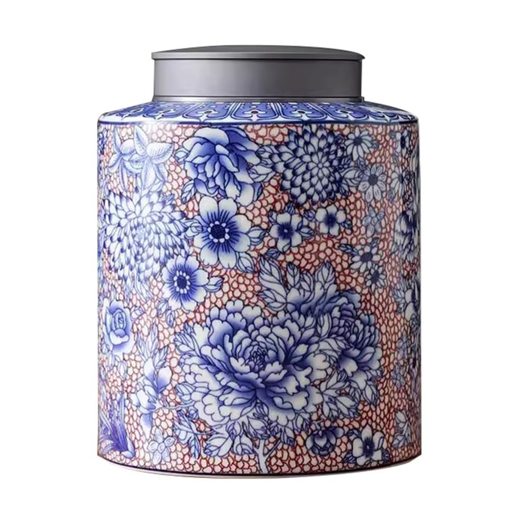 Amazon.com: Blue and White Porcelain Loose Tea Tins Canister 37Oz with ...