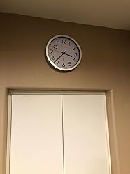 Amazon.com: SHARP Atomic Analog Wall Clock - 12" Silver Brushed Finish ...