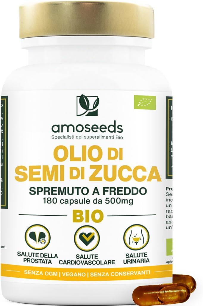 Olio di Semi di Zucca BIO | Prostata, Salute urinaria | Olio spremuto a ...
