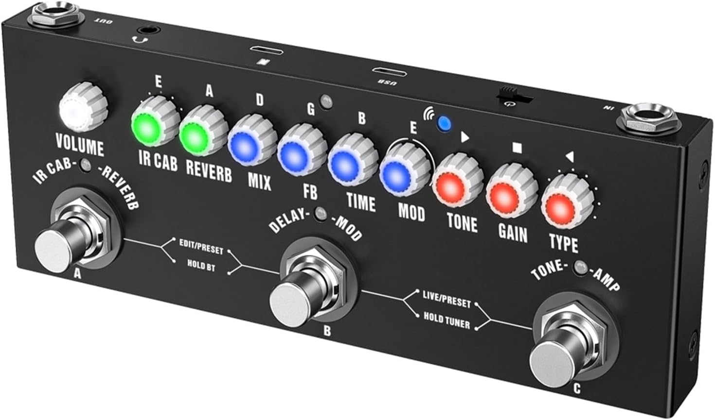 Amazon.com - Guitar Effector Rechargeable Monoblock Black Combo Effect ...