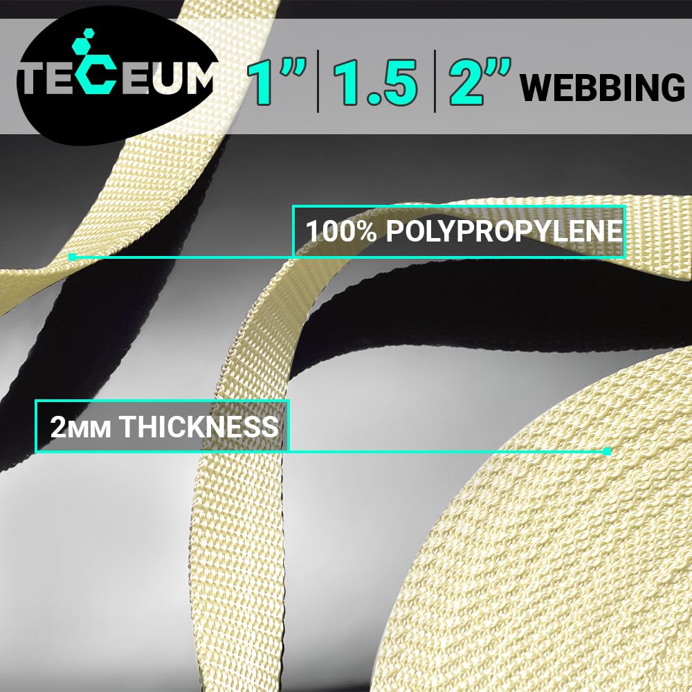 Snapklik.com : 2 Inch Webbing Cream 25 Yards 2 Heavy-Duty Wide Webbing ...