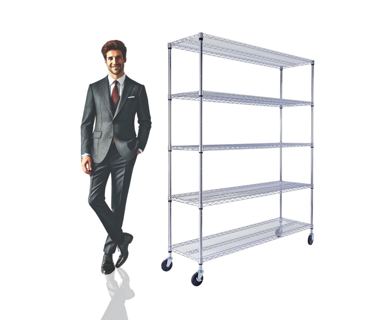 Amazon.com: 60"x18"x72" Prime Heavy Duty Chrome 5-Tier Wire Shelving ...