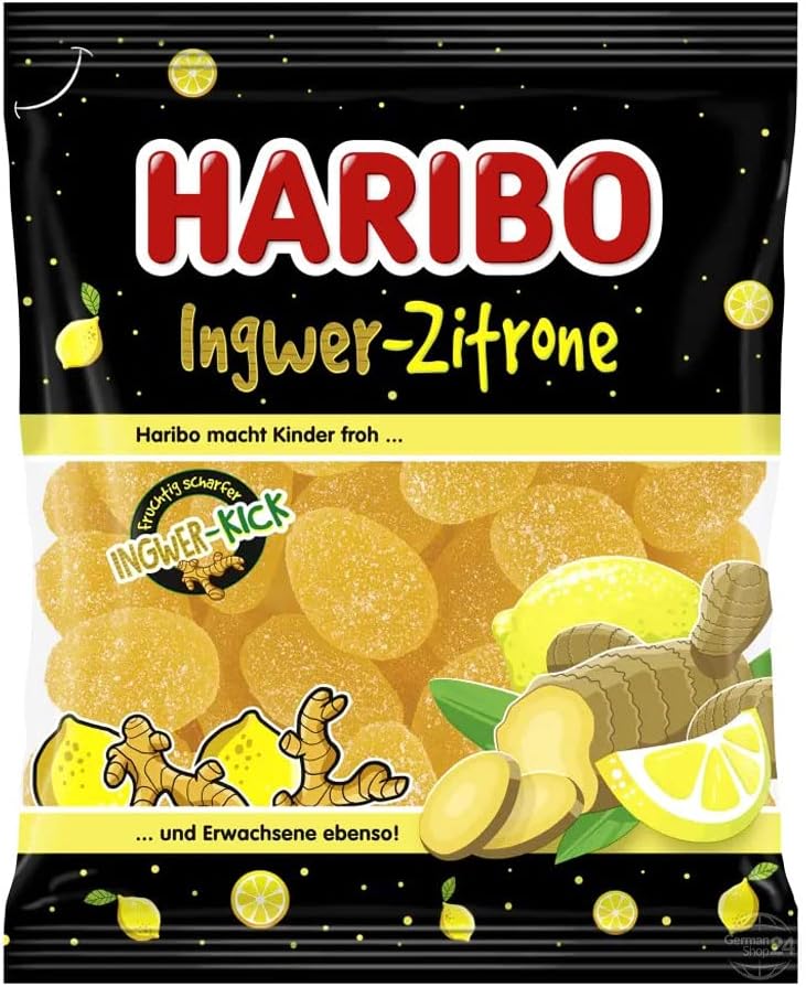 Amazon.com : Haribo Ingwer Zitrone (Ginger Lemon) Gummy Candy 160g ...