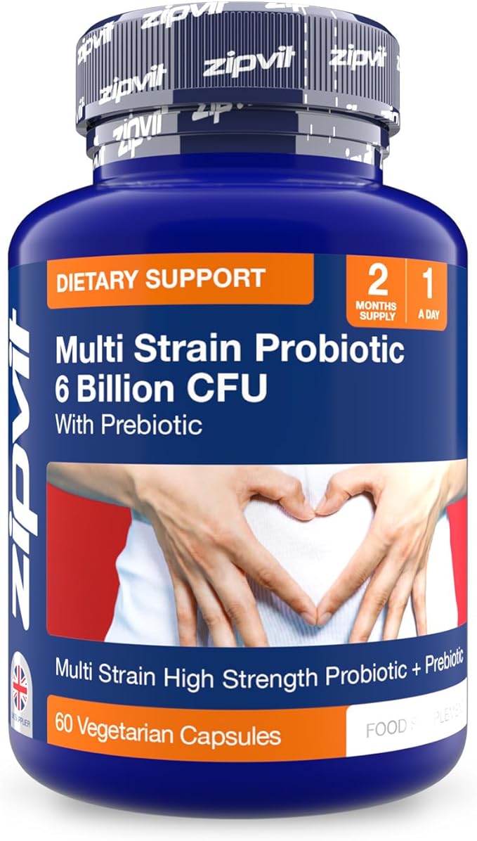 Zipvit Probiotic 6 Billion CFU with Prebiotic, Multi Strain Probiotics ...