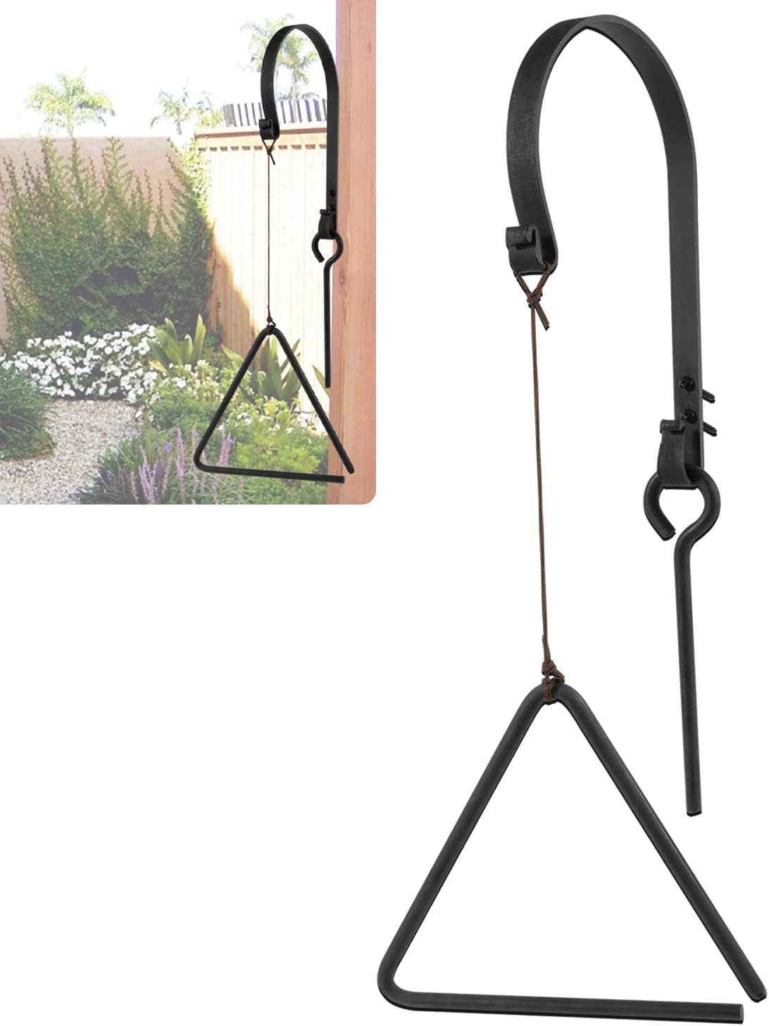 Amazon.com: Cast Iron Triangle Dinner Bell Chuckwagon Wall Mounted ...