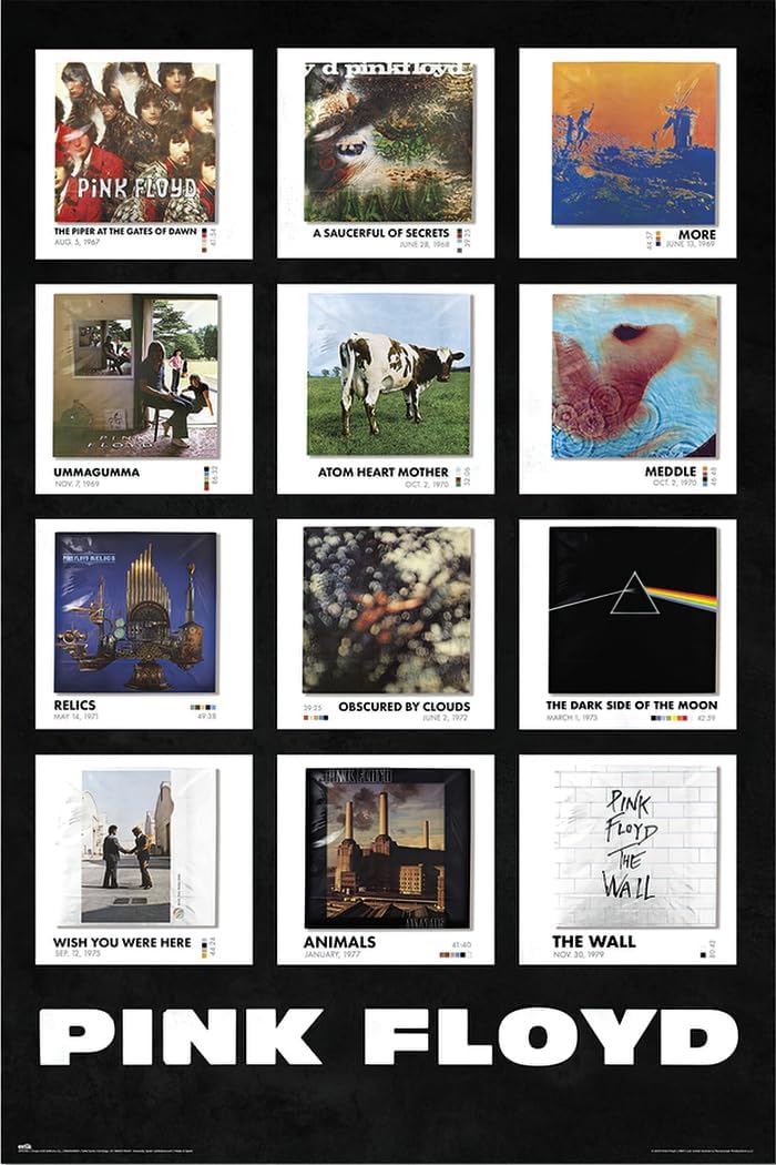 Amazon.com: Pink Floyd - Music Poster (Album Cover Grid - Atom Heart ...