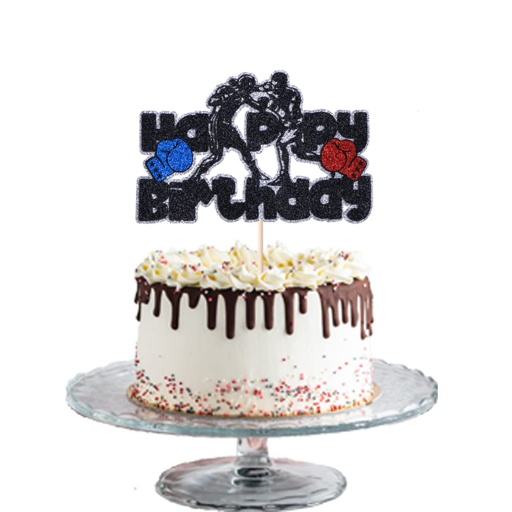 Buy Boxer Cake Topper Boxing Themed Happy Birthday Party Cake Topper ...