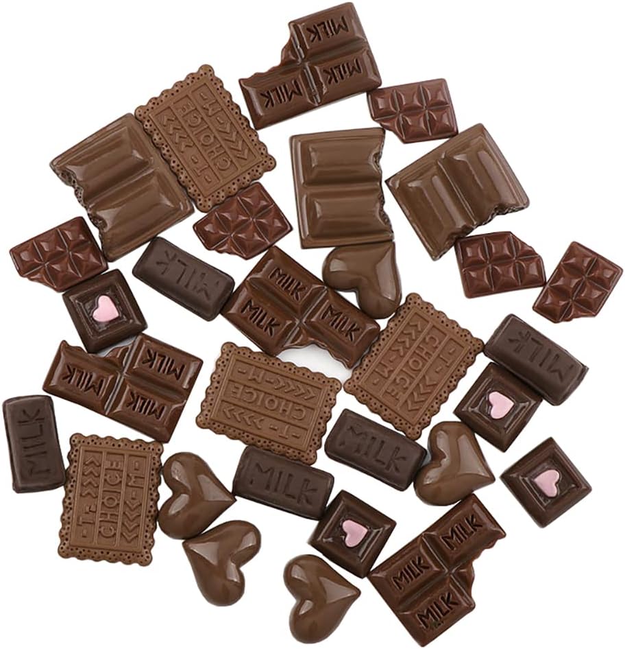 Amazon.com: UUYYEO 30 Pcs Chocolate Resin Charms Assorted Fake Candy ...