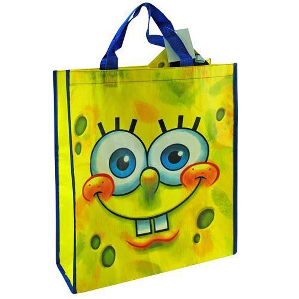 Amazon.com: Nickelodeon Spongebob Squarepants Reusable Large Tote Bag ...
