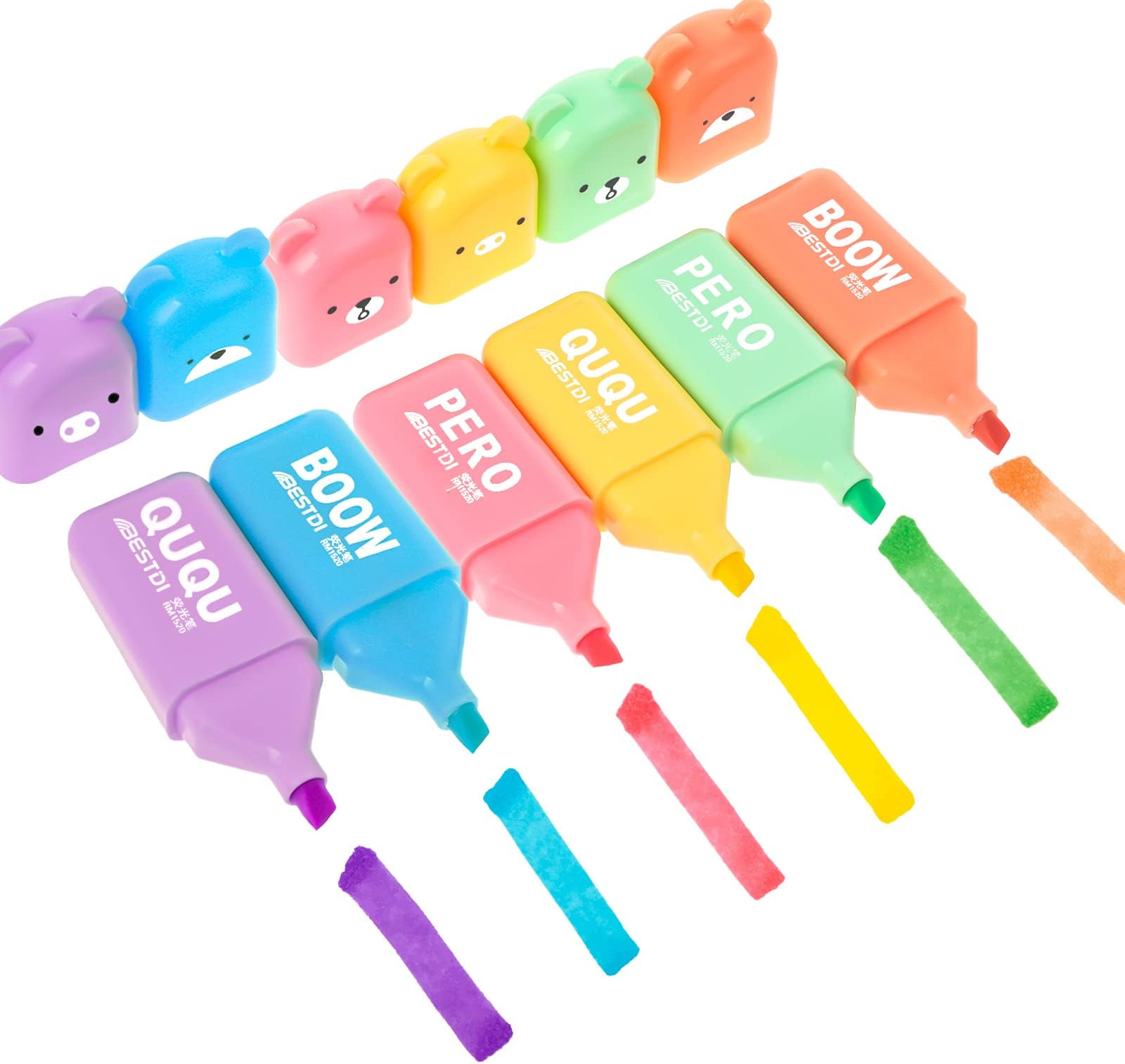 Amazon.com : TIESOME 6 Pack Highlighter Pen, Aesthetic Cute ...