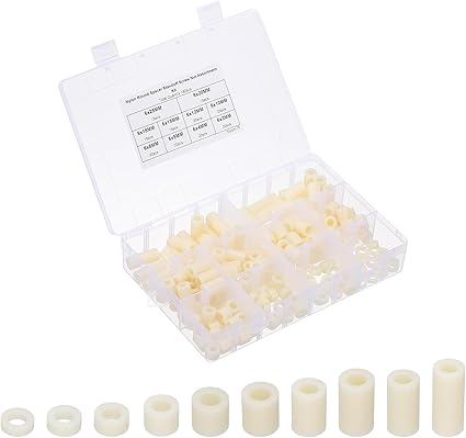 PATIKIL M6 Nylon Spacer, 180Pcs Round Spacer Standoff Non-Threaded ...