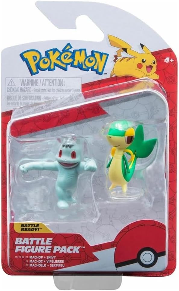 Pokémon PKW3002 Battle Figure Set - Machollo Serpifeu - Official Battle ...