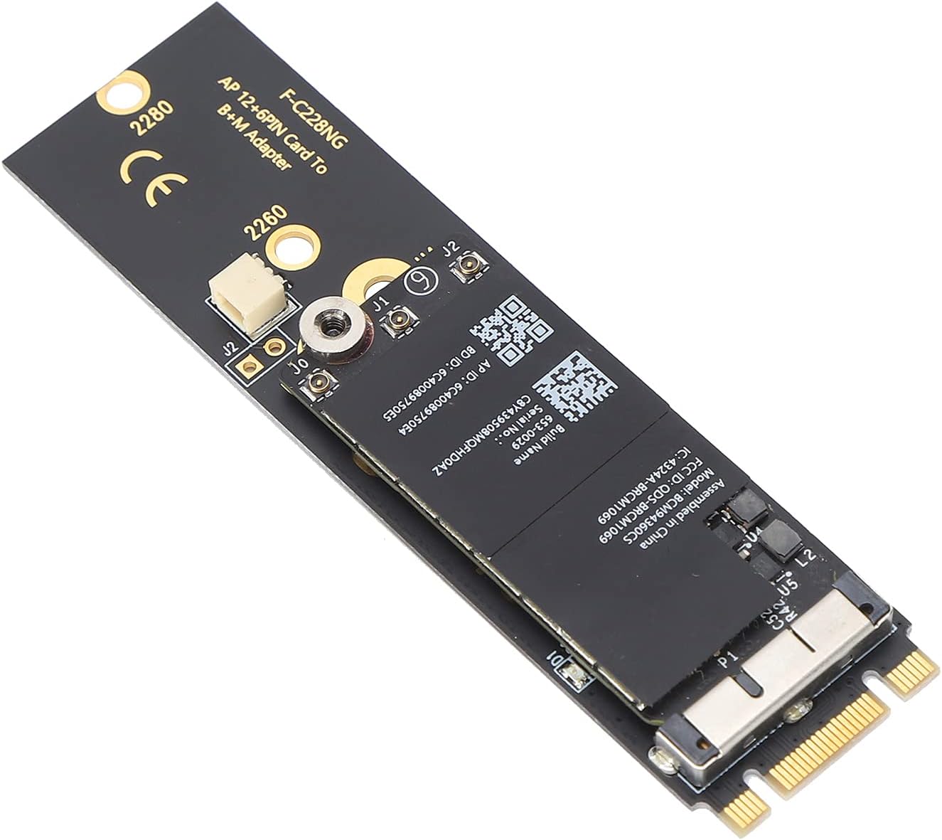 Amazon.com: Card Adapter BCM94360CS WLAN Card to M.2 NVME SSD NGFF Key ...