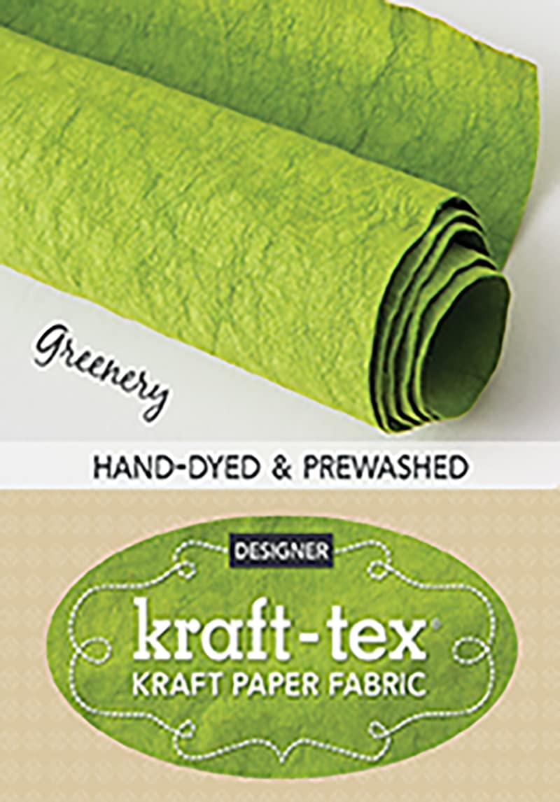 kraft-tex Roll Greenery Hand-Dyed & Prewashed: Kraft Paper Fabric, 18.5 ...