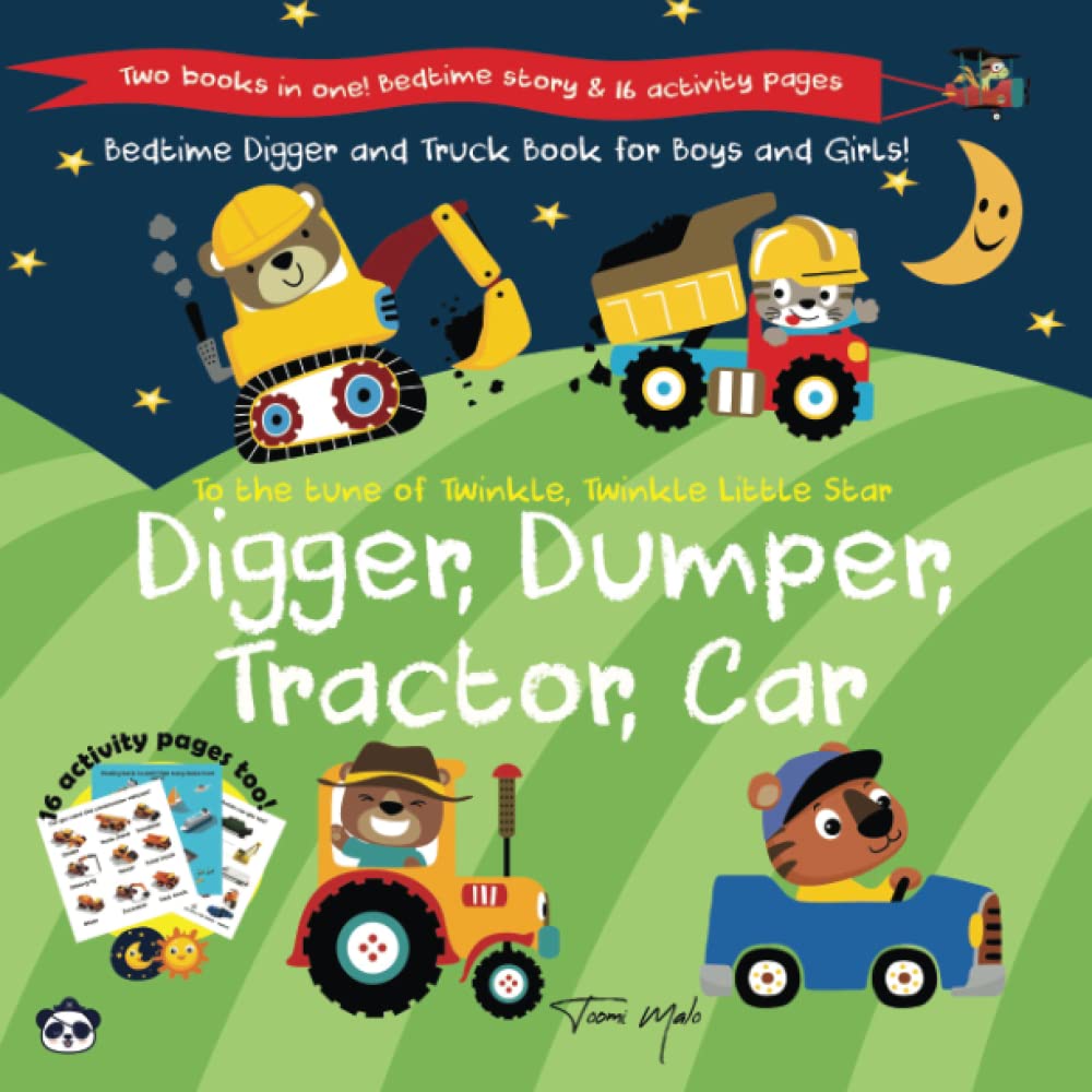 Digger, Dumper, Tractor, Car: Bedtime Digger and Truck Book for Boys ...