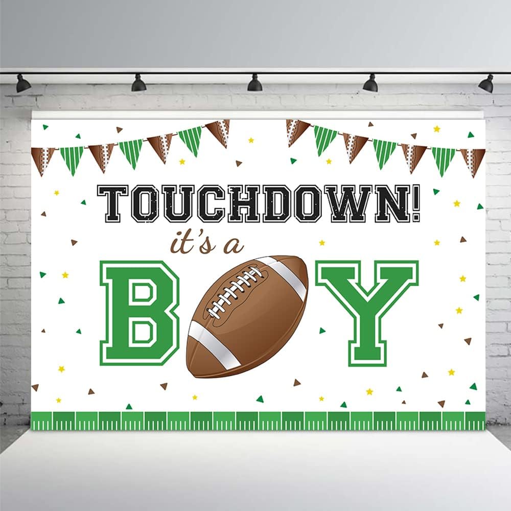 Amazon.com : MEHOFOND 8x6ft Touchdown Boy Baby Shower Backdrop It's Boy ...