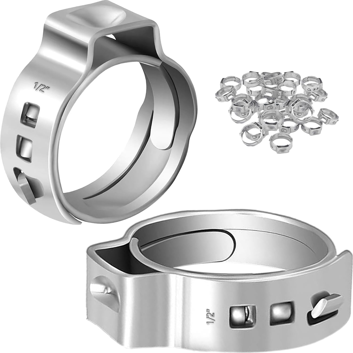 RHAFAYRE Pex Crimp Rings, 1/2 Pex Cinch Clamps for Tubing, 50 pcs ...