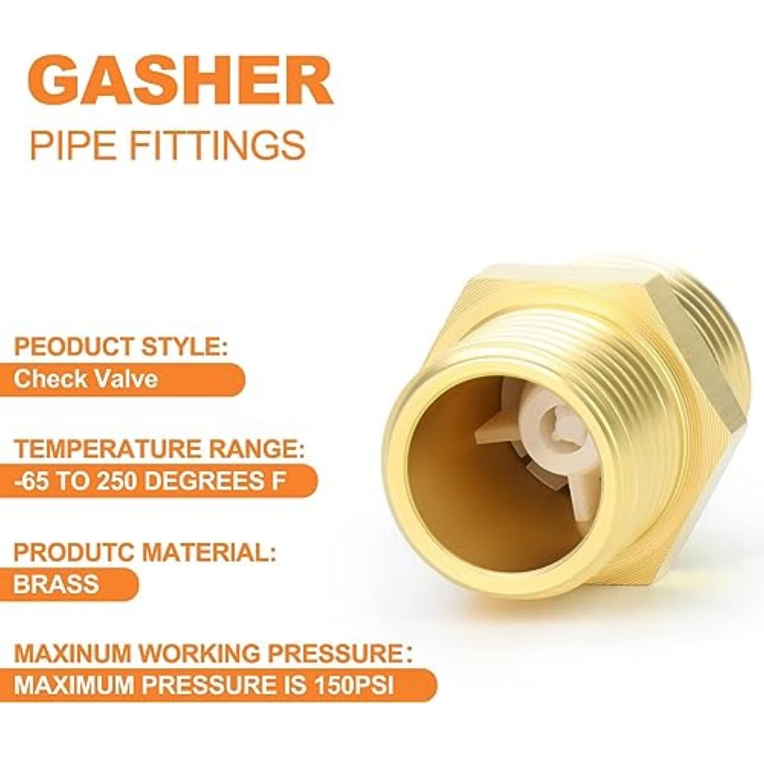 5/8 Inch Check Valve 2-Pack Brass Check Valves 5/8" Thread - Backflow ...