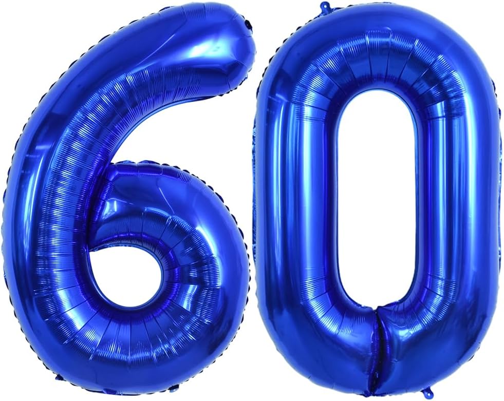 Amazon.com: TONIFUL 40 Inch Large Navy Blue Number 60 Balloons Giant ...
