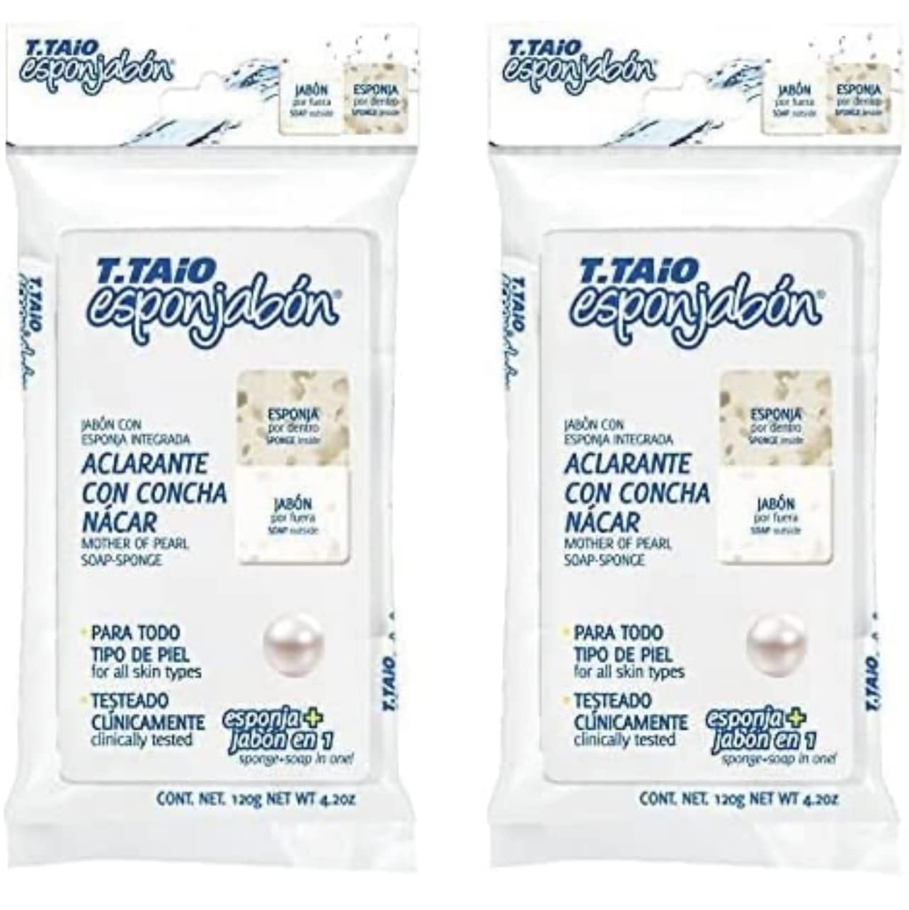 T-TAIO ESPONJABÓN - Jabón con esponja integrada con concha nácar ...