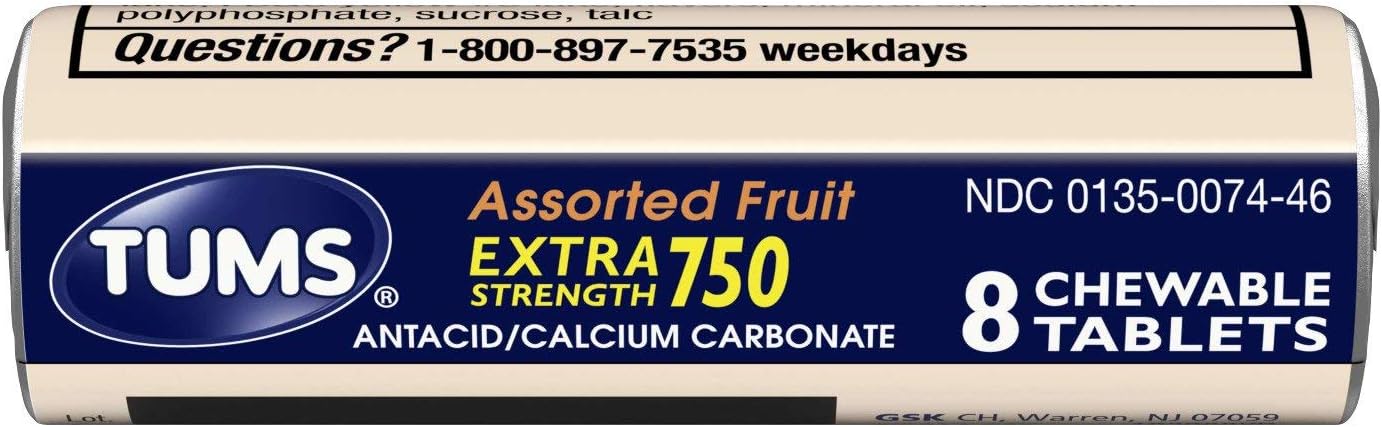 Amazon.com: Tums Extra Strength 750, Assorted Fruit Flavors : Health ...