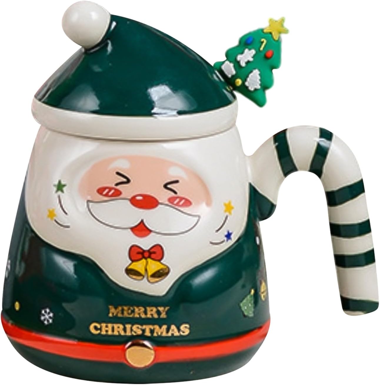 Santa Claus Mug - Cute Handmade Ceramic Christmas Coffee Mugs with Lid ...