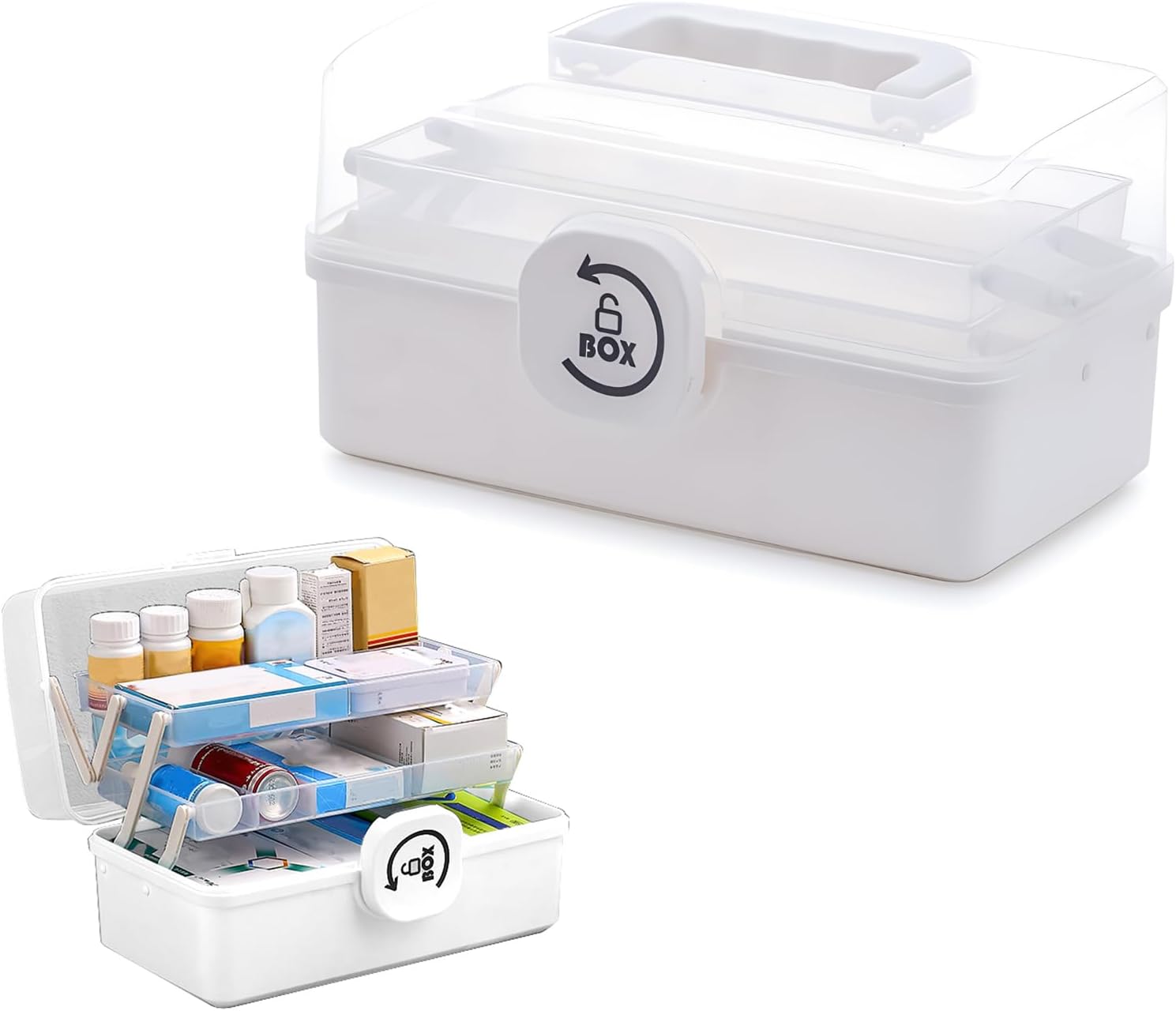 3 Layer Medicine Organizer Box First Aid Health Emergency Storage Box ...