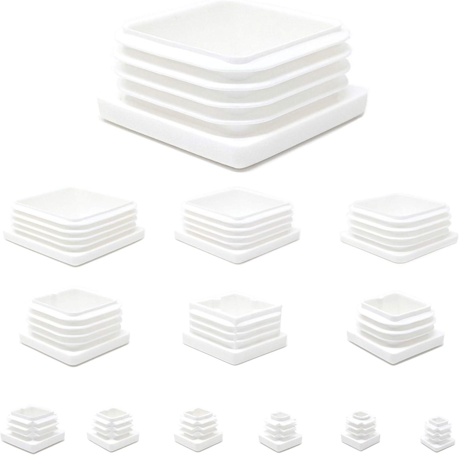 Plastic Tube Inserts. Ribbed End Caps for Square Tubes - Made in ...