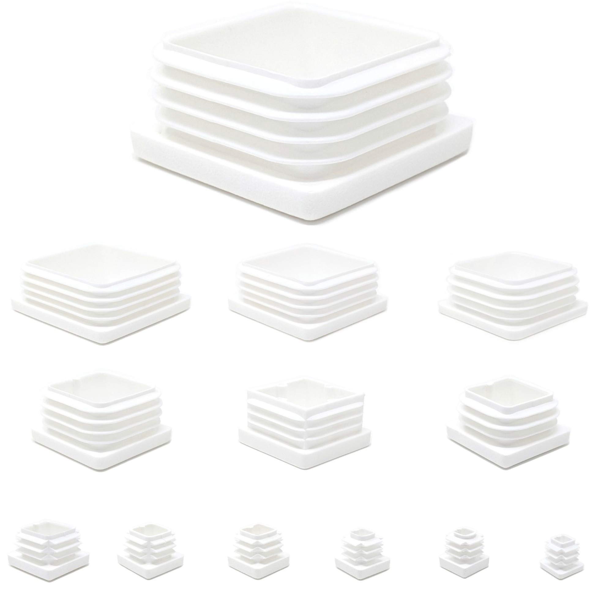 Plastic Tube Inserts. Ribbed End Caps for Square Tubes - Made in ...