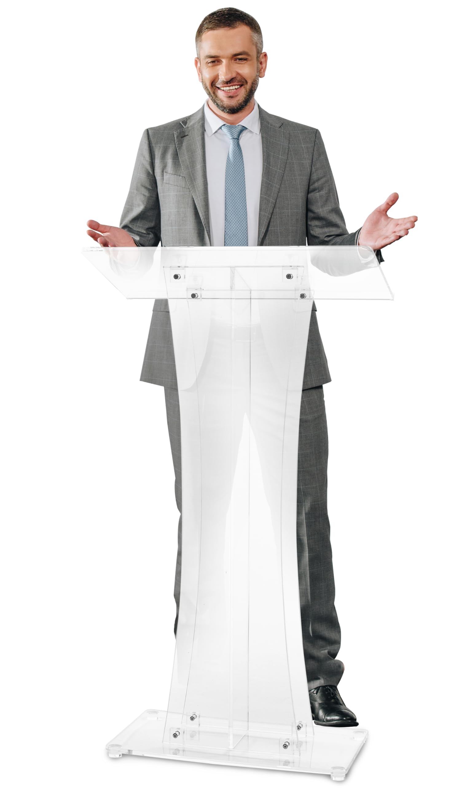 AdirOffice Acrylic Stand up, Floor-Standing Podium, Lectern (Clear ...