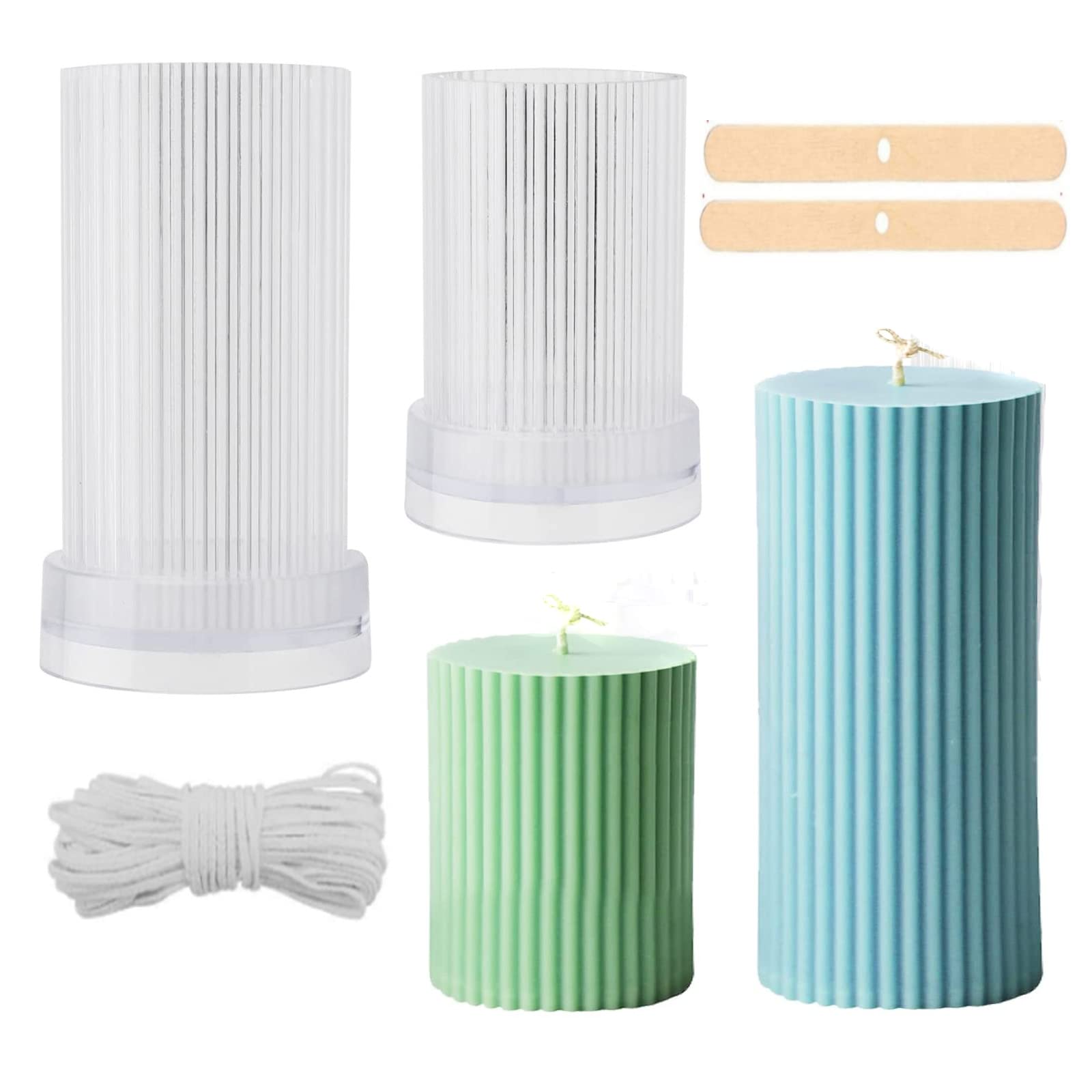 Amazon.com: GLAITC Plastic Candle Molds, 2 Sizes Cylinder Candle Molds ...
