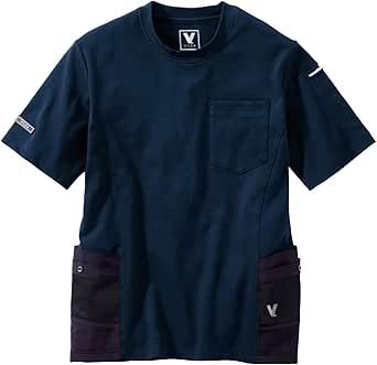 Amazon | [村上被服] ユーティリティ半袖Tシャツ 715 鳳皇 VILEA 綿冷感【春 夏 UVカット 吸汗速乾 冷感】 (M, 1:ネイビー) | Tシャツ・カットソー 通販